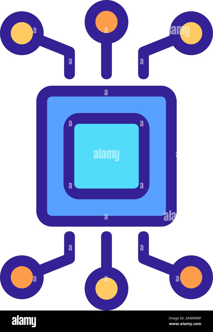 chip icon vector. Isolated contour symbol illustration Stock Vector ...