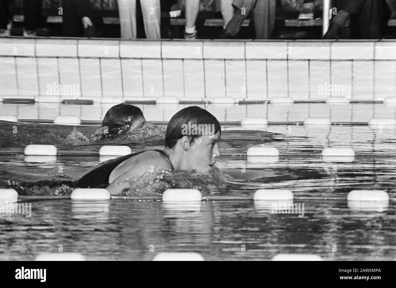 Dutch swimming championships in Emmen, Truus Looijs action 100m ...
