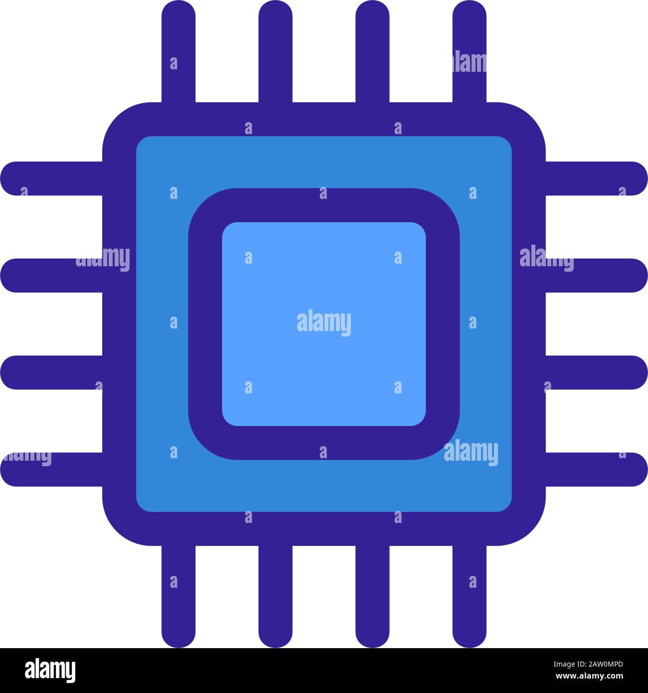 chip icon vector. Isolated contour symbol illustration Stock Vector ...