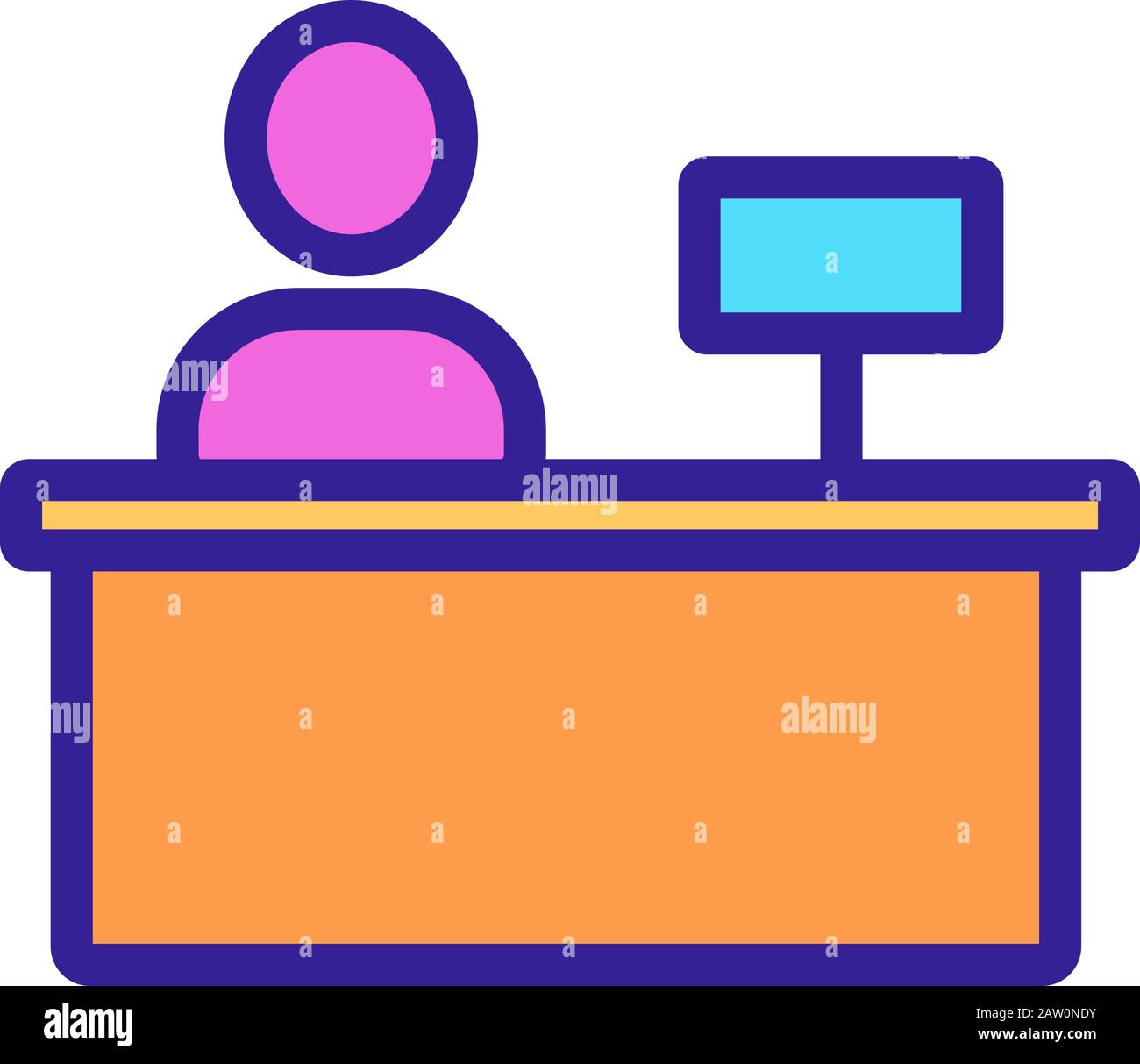 Cashier icon vector. Isolated contour symbol illustration Stock Vector ...