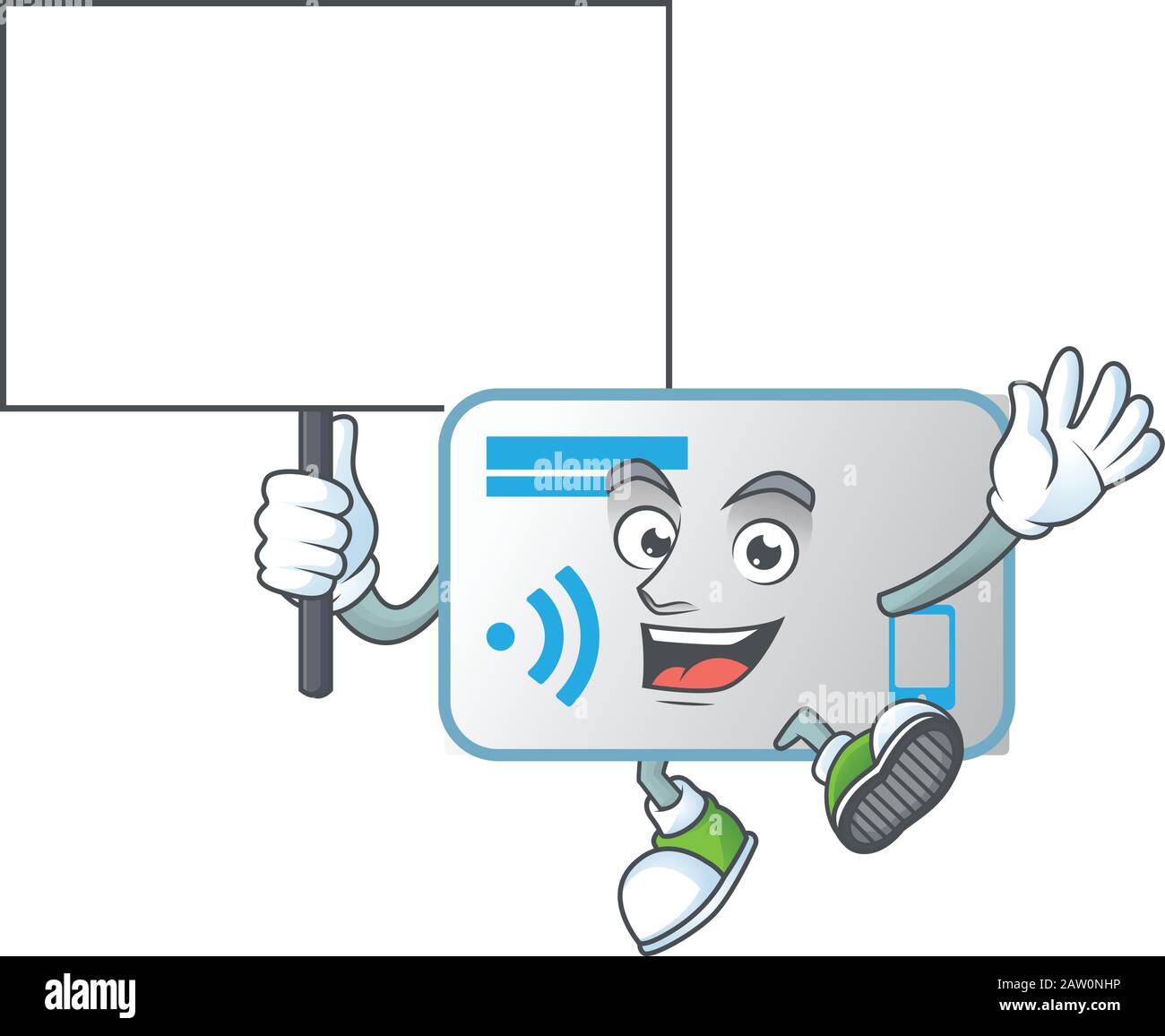 A picture of NFC card cartoon character with board Stock Vector Image ...