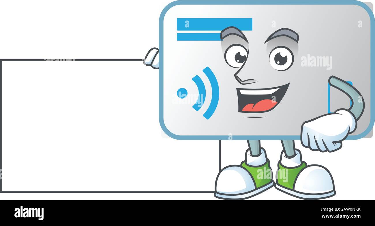 Cute funny NFC card cartoon character having a board Stock Vector Image ...