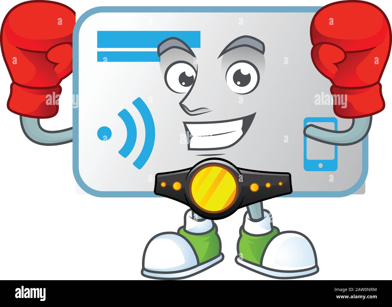 A sporty Boxing NFC card cartoon character design style Stock Vector ...