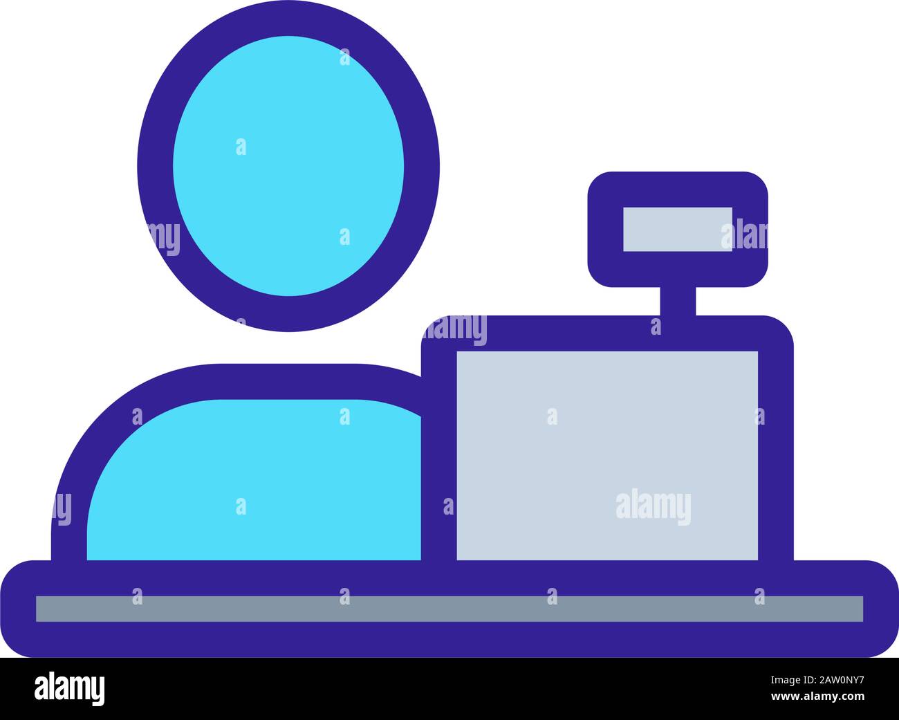 Cashier icon vector. Isolated contour symbol illustration Stock Vector ...