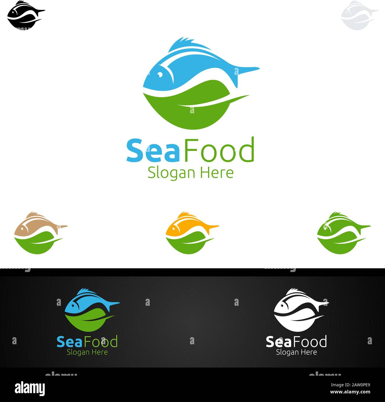 Fish Seafood Logo for Restaurant or Cafe Stock Vector Image & Art - Alamy