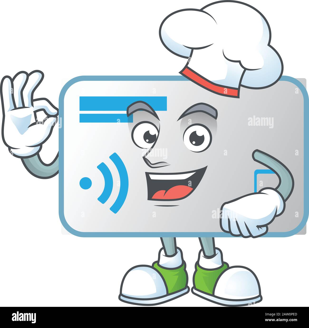 NFC card cartoon character in a chef dress and white hat Stock Vector ...