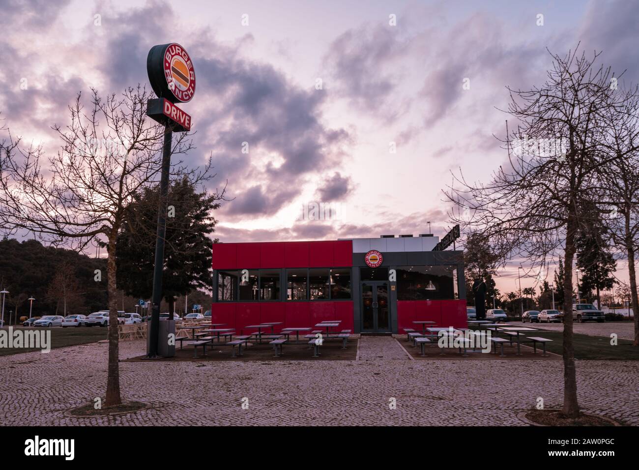 Silves, Portugal - January 23, 2020: A Burger Ranch fast food ...
