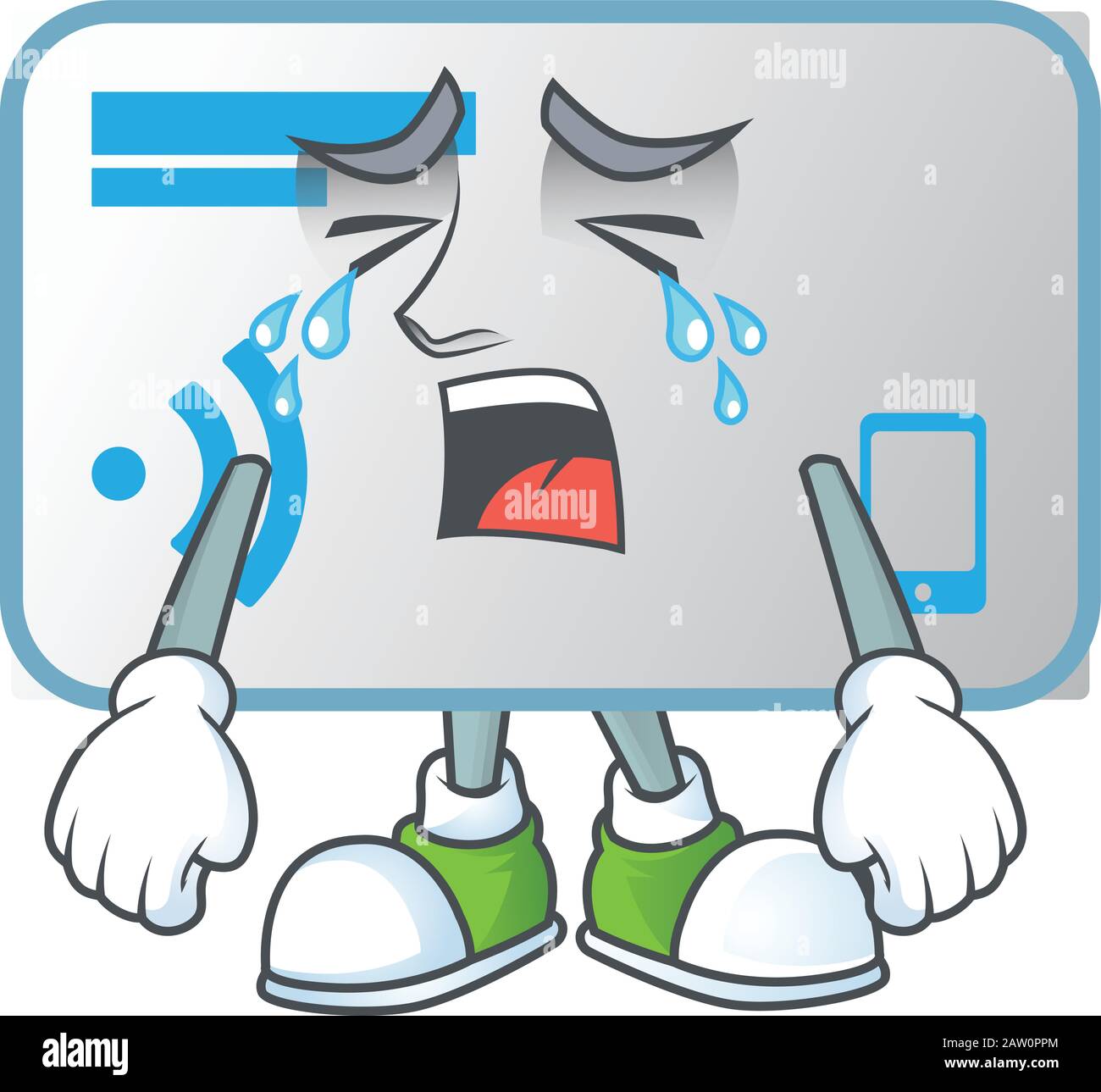 A crying NFC card mascot design style Stock Vector Image & Art - Alamy