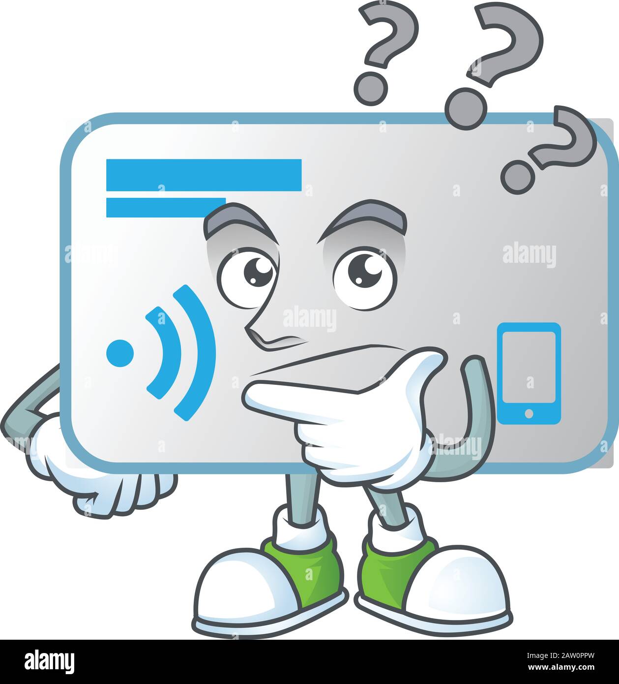 NFC card cartoon mascot style in a confuse gesture Stock Vector Image ...