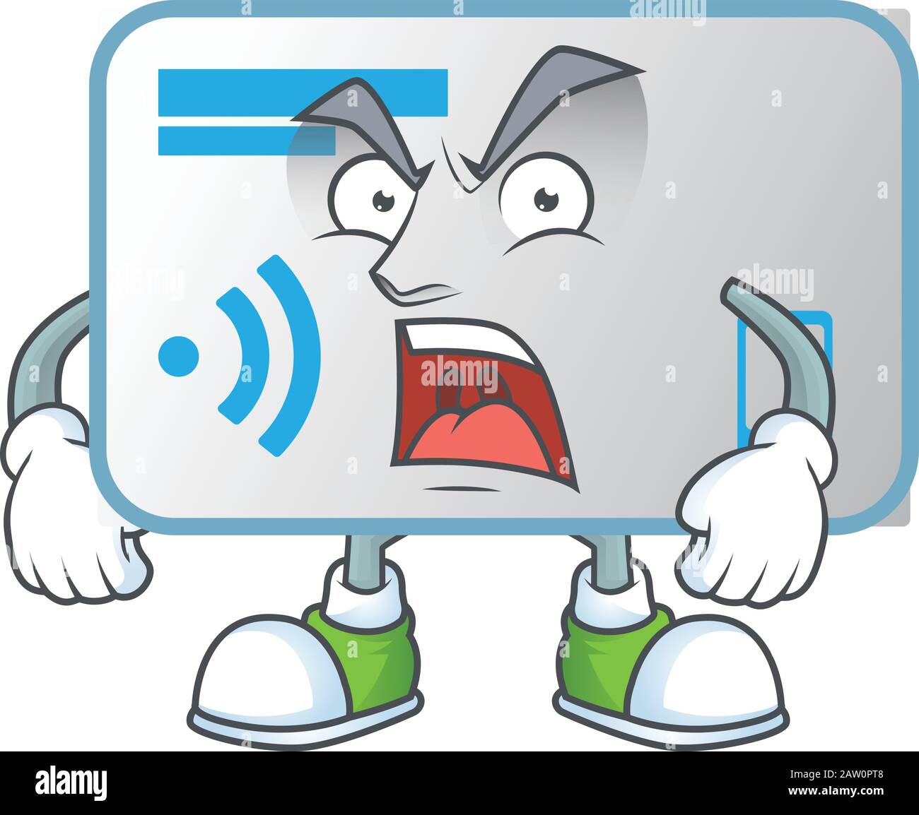 NFC card cartoon character design with angry face Stock Vector Image ...