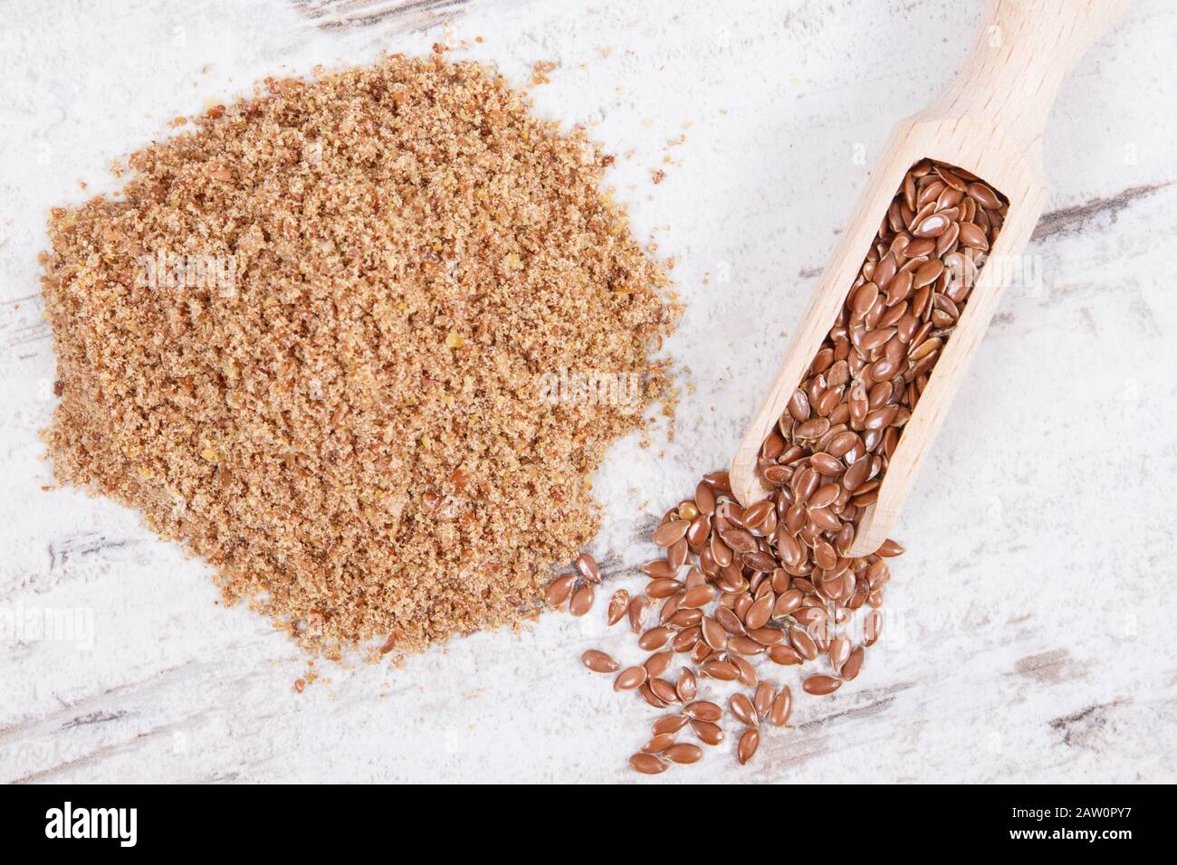 Linseed as healthy food containing natural vitamins, dietary fiber and ...