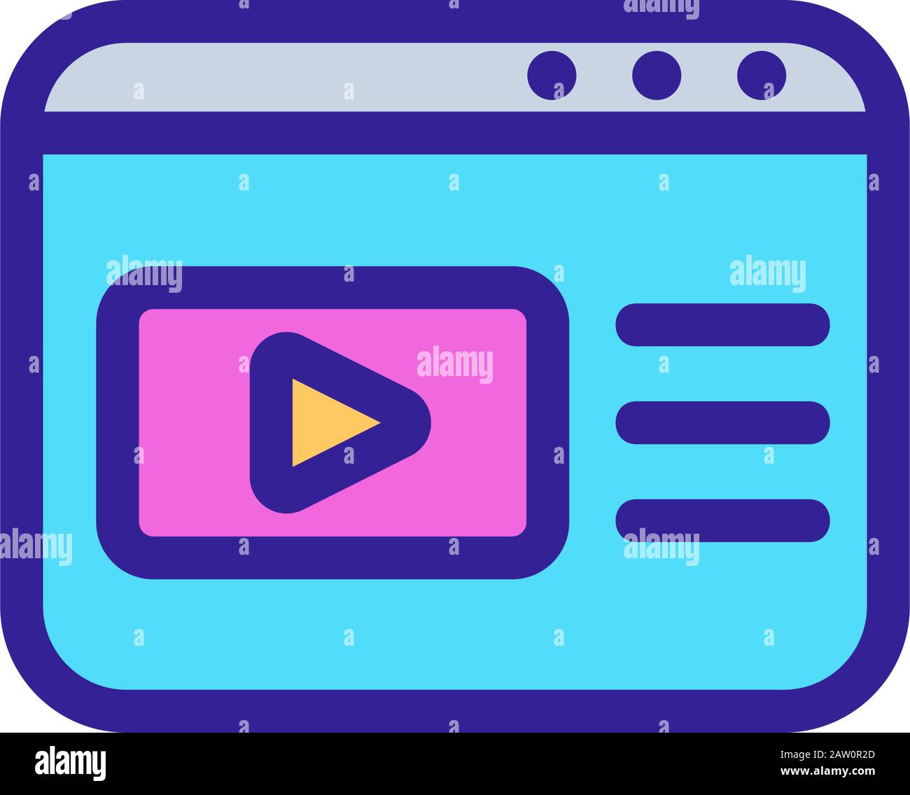 browser video icon vector. Isolated contour symbol illustration Stock ...