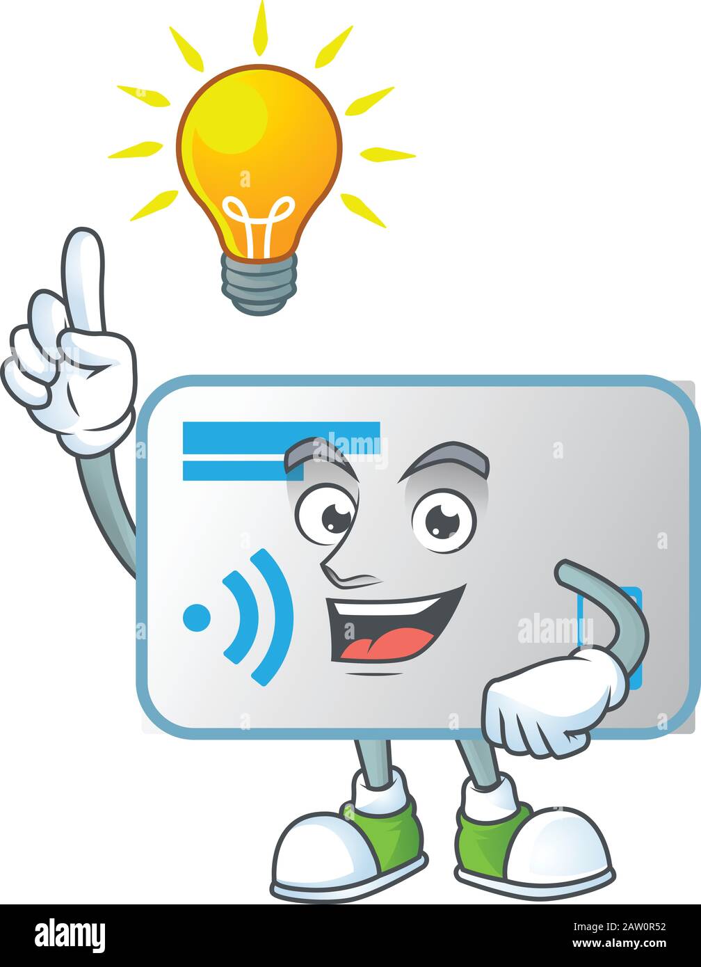 Smart NFC card cartoon character has an idea Stock Vector Image & Art ...