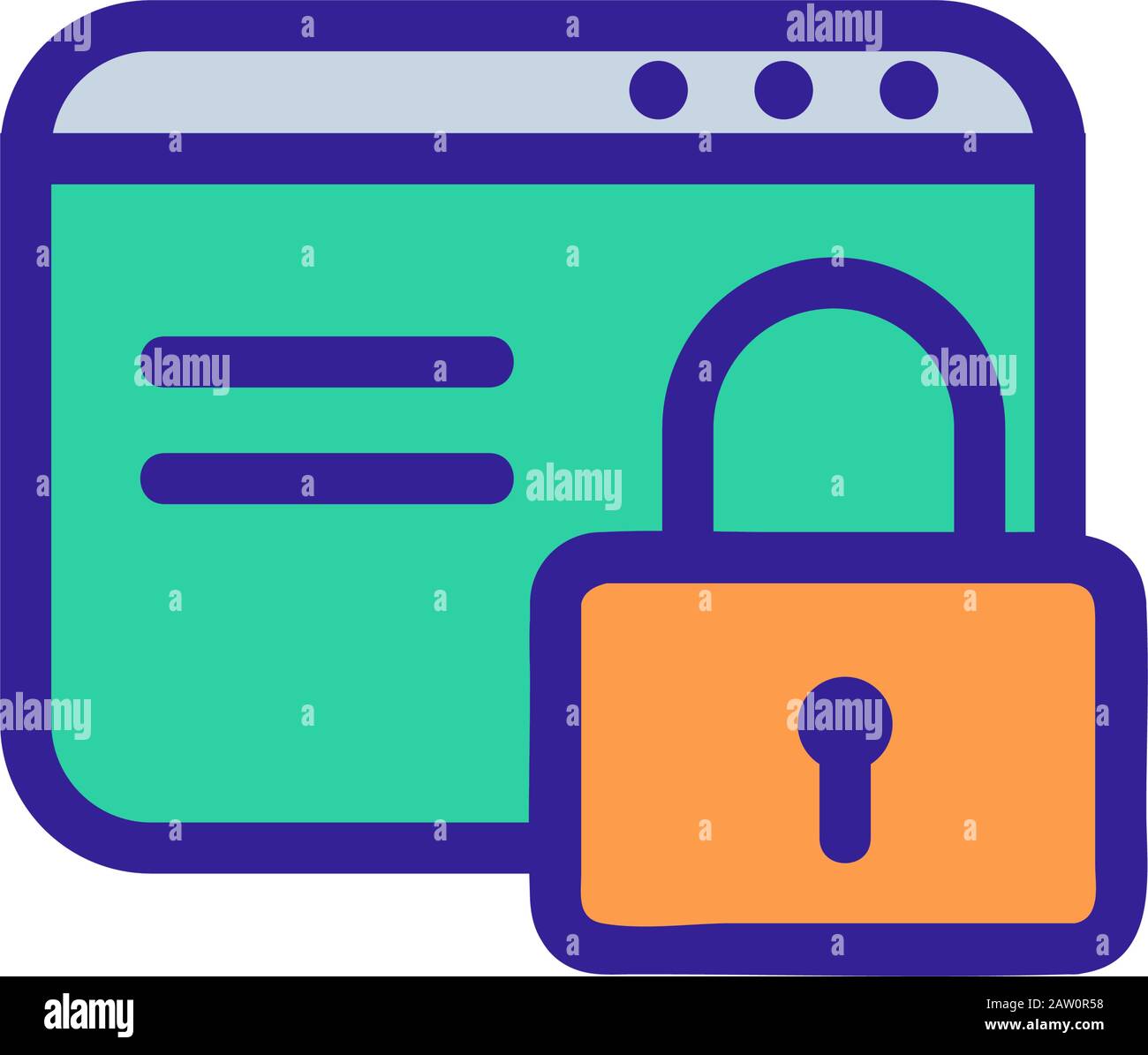 Browser protection icon vector. Isolated contour symbol illustration ...