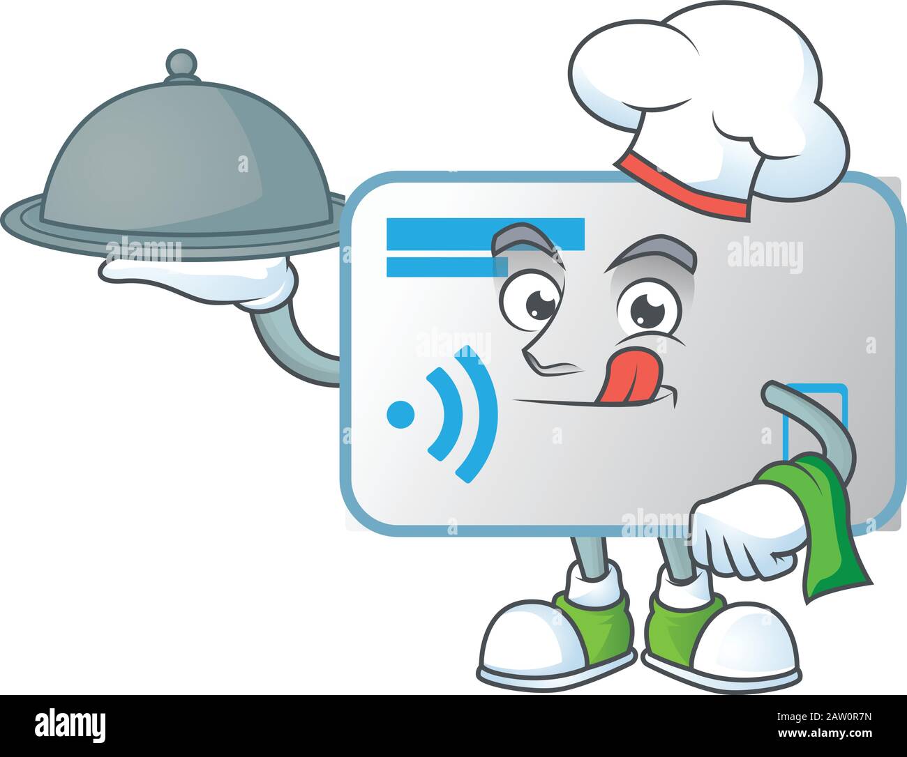 An icon of NFC card as a Chef with food on tray ready to serve Stock ...