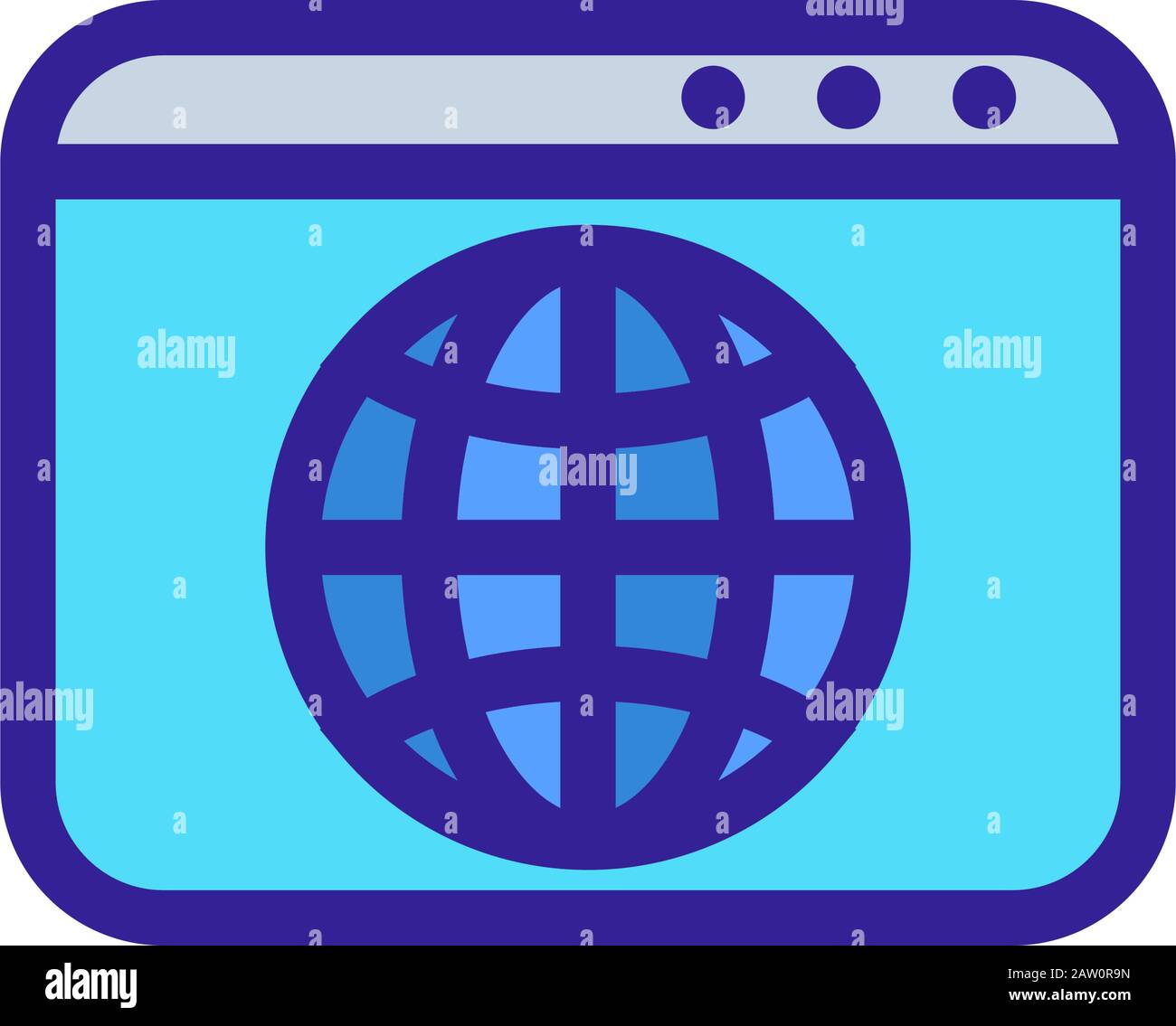 Browser internet icon vector. Isolated contour symbol illustration ...