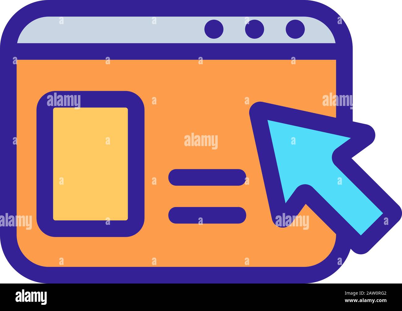 Browser cursor icon vector. Isolated contour symbol illustration Stock Vector Image & Art - Alamy