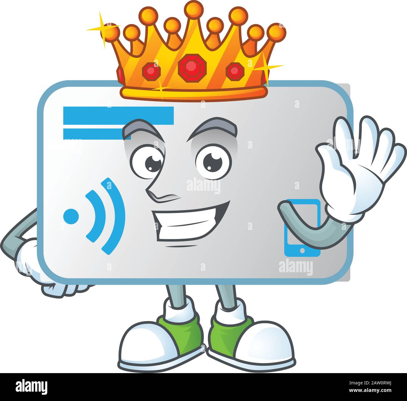 A dazzling of NFC card stylized of King on cartoon mascot design Stock ...