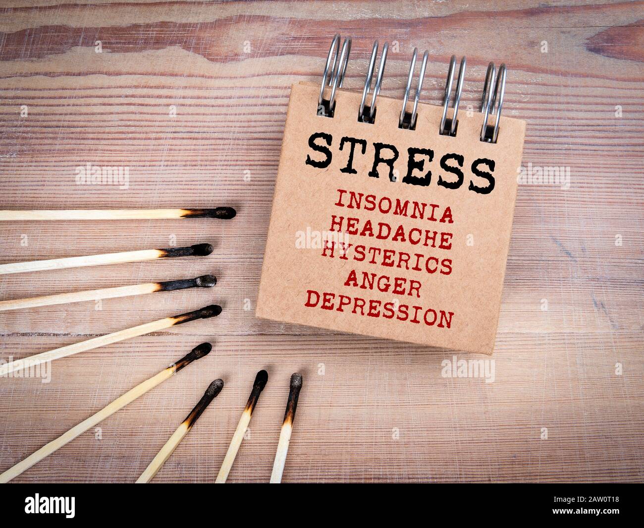 Stress. Insomnia, Headache, Anger and Depression Concept. Burned ...