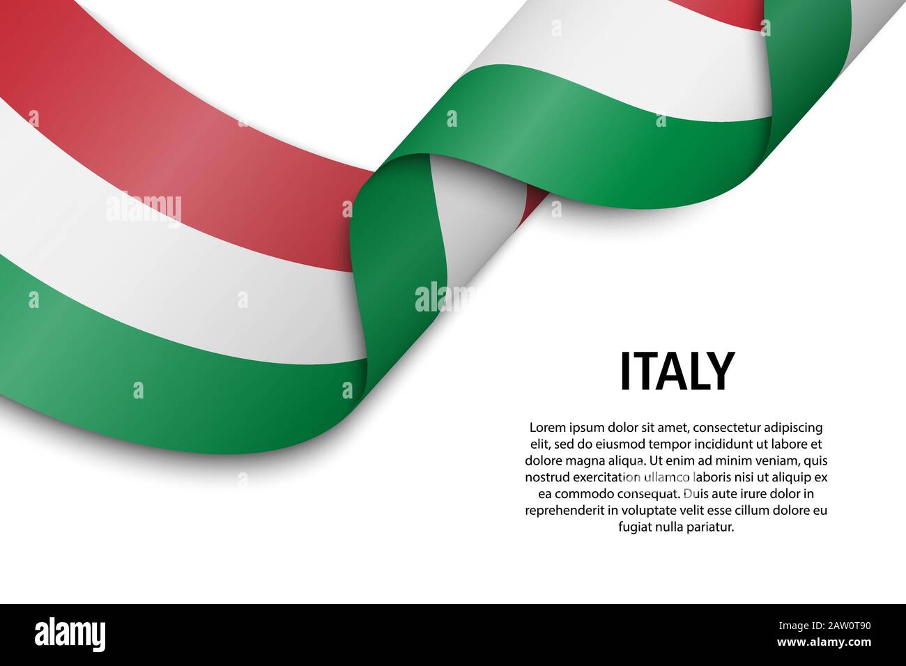 Italian flag ribbon illustration Stock Vector Images - Alamy