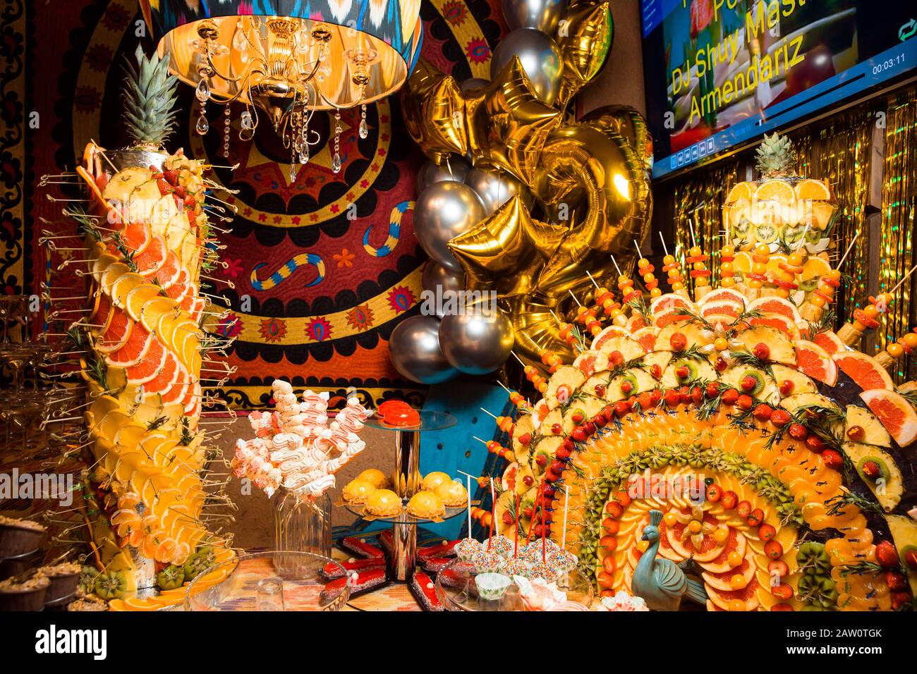 Creative fruit dessert funny peacock bird shape. Creative fruit dessert ...