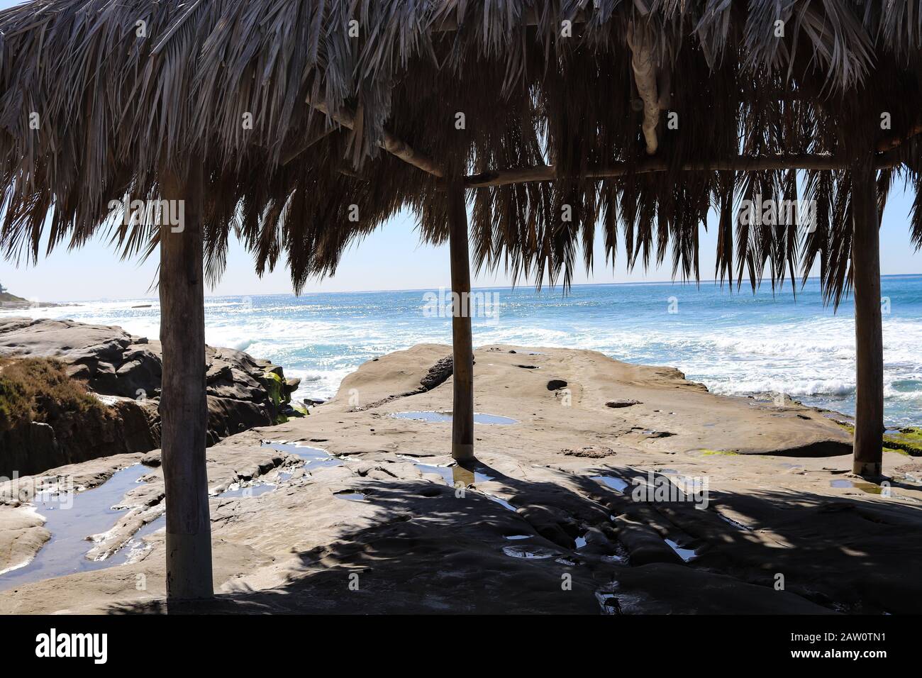 Surf hut at Windansea beach on a beautiful clear day Stock Photo - Alamy