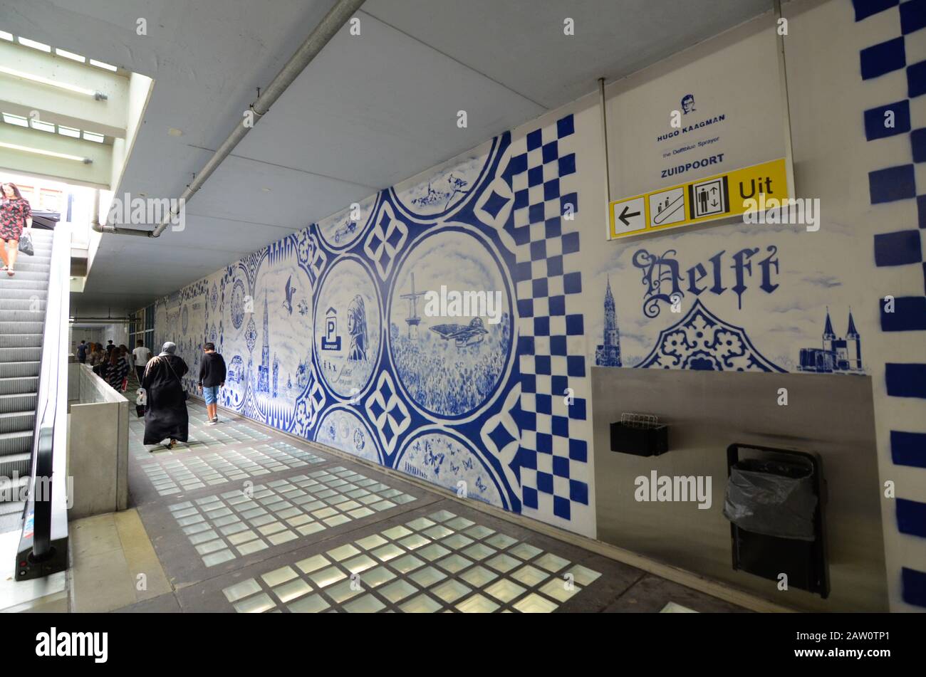 Delft, the netherlands, august 2019. The famous blue and white ceramics ...