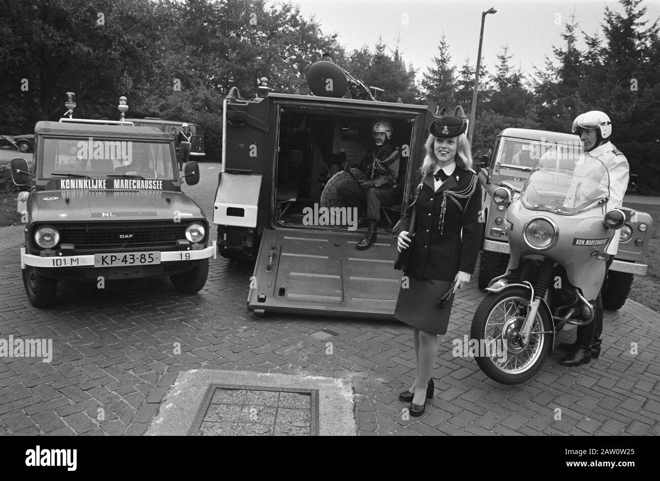 Military armored vehicles patrol Black and White Stock Photos & Images ...