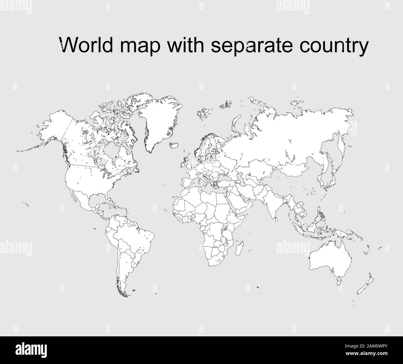 world map with separate country on white background. world map from dot ...