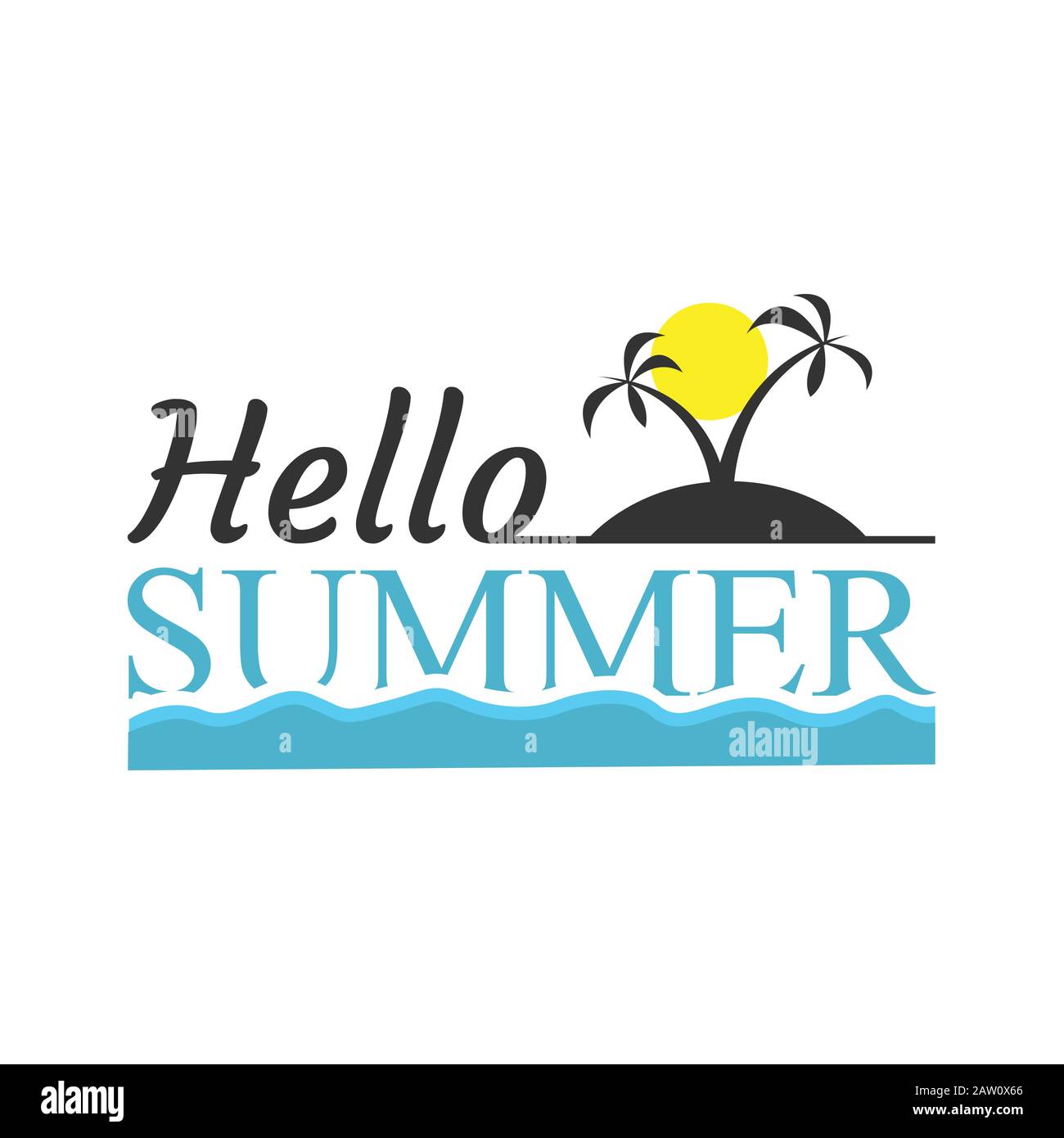 Hello summer image typography vector design image. Summer day theme ...