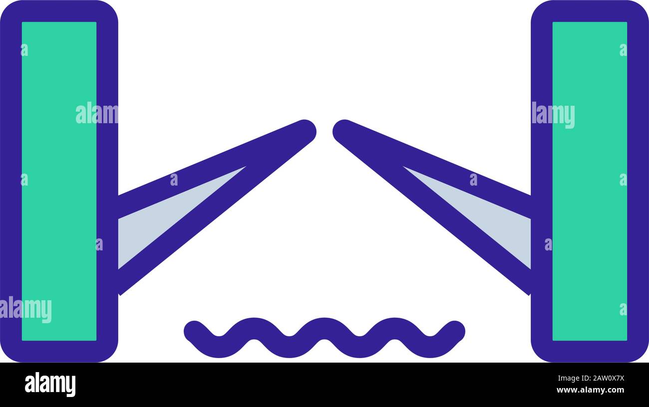 Bridge icon vector. Isolated contour symbol illustration Stock Vector ...