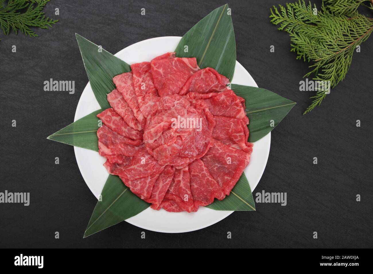 Sliced Japanese beef Stock Photo - Alamy