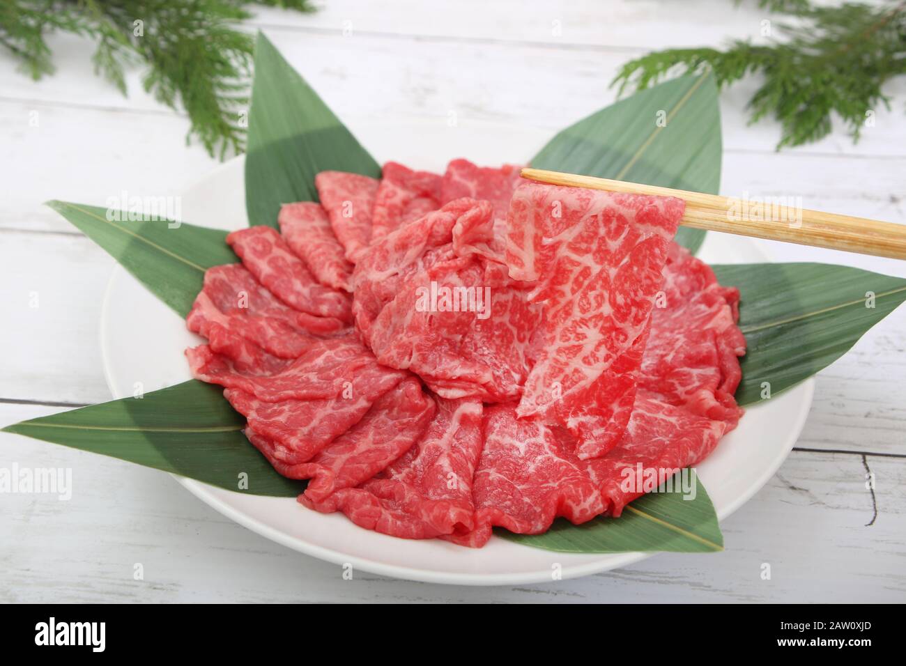 Sliced Japanese beef Stock Photo - Alamy