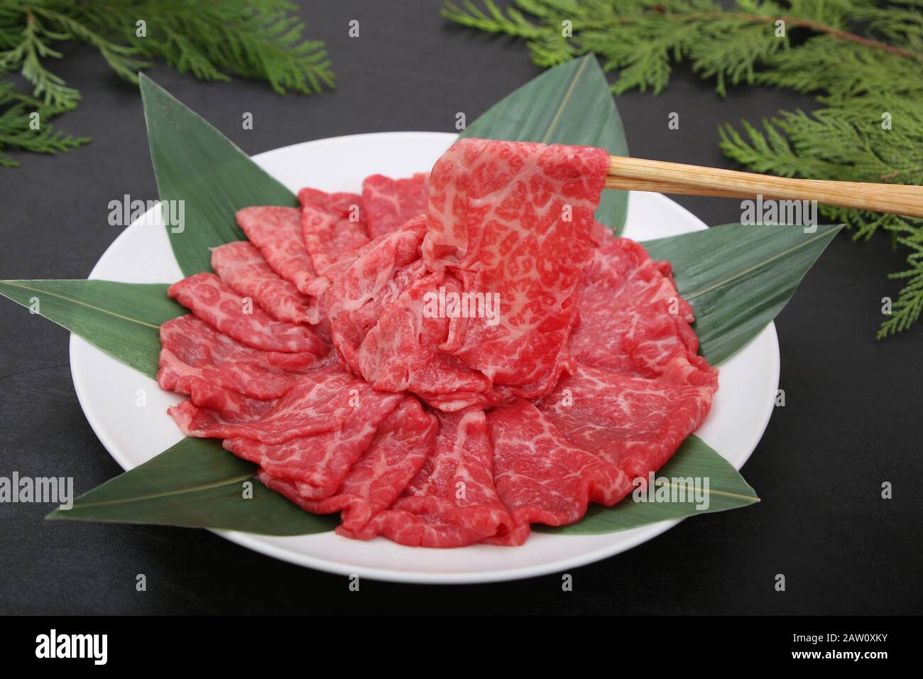 Sliced Japanese beef Stock Photo - Alamy