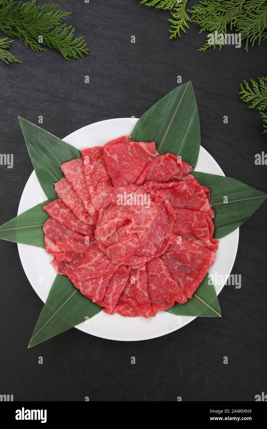 Sliced Japanese beef Stock Photo - Alamy