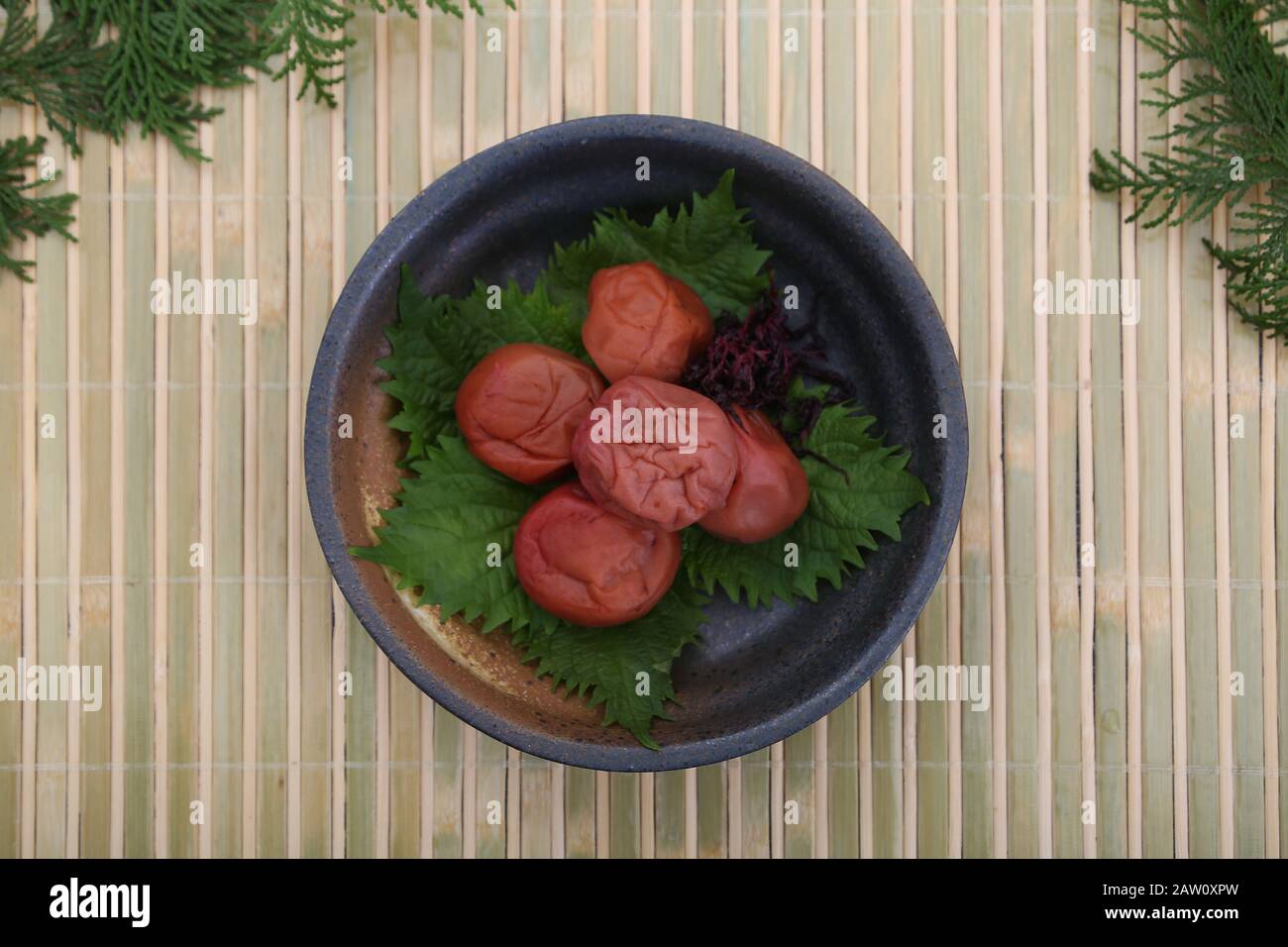 Umeboshi (Japanese pickled plum Stock Photo - Alamy
