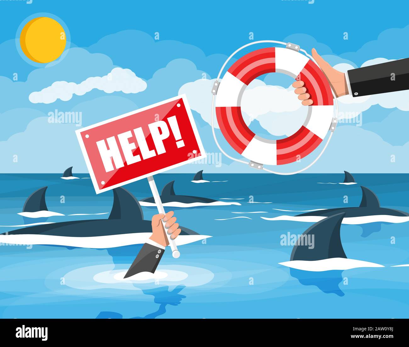 Helping business to survive Stock Vector Image & Art - Alamy