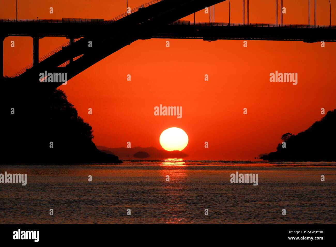 Scenery with bridge Stock Photo - Alamy