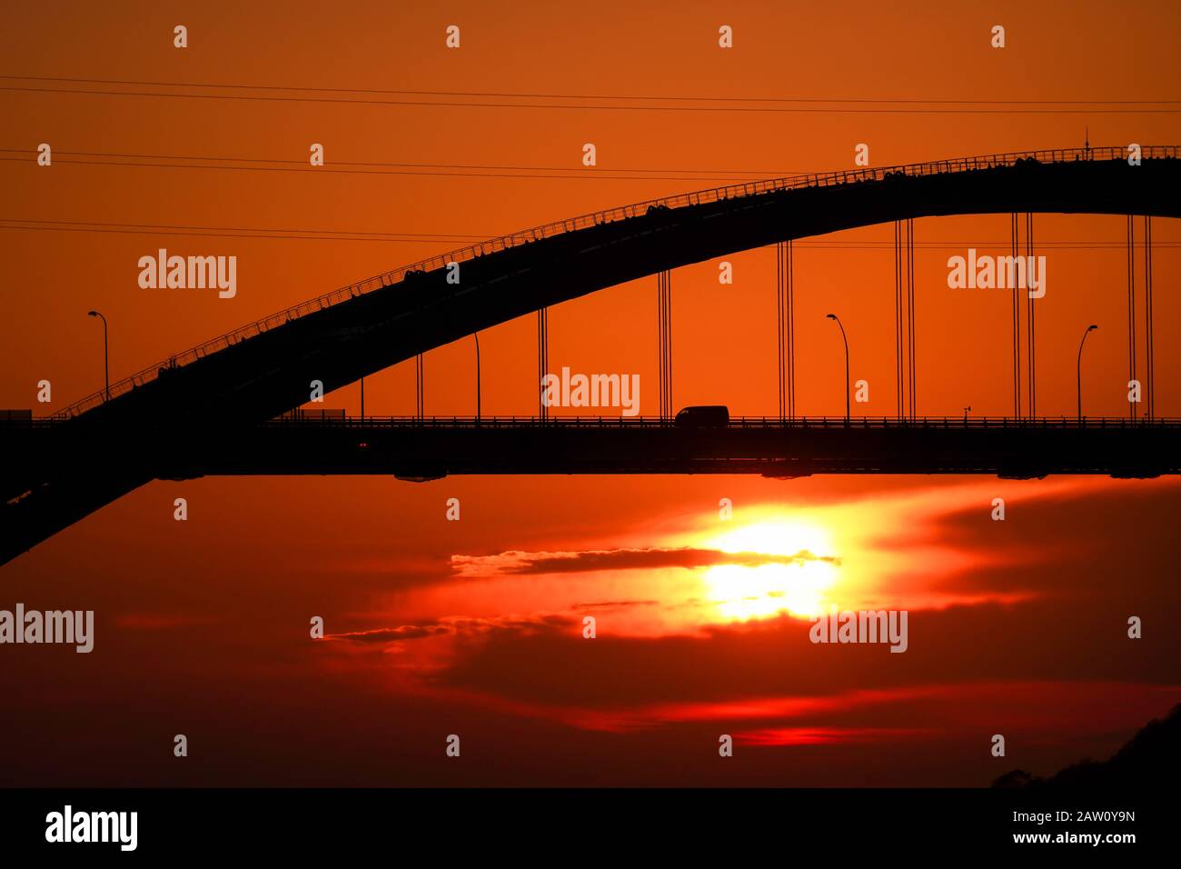 Scenery with bridge Stock Photo - Alamy