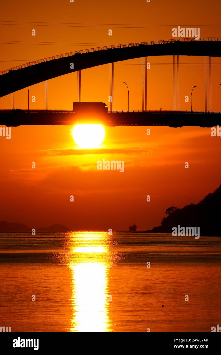 Scenery with bridge Stock Photo - Alamy