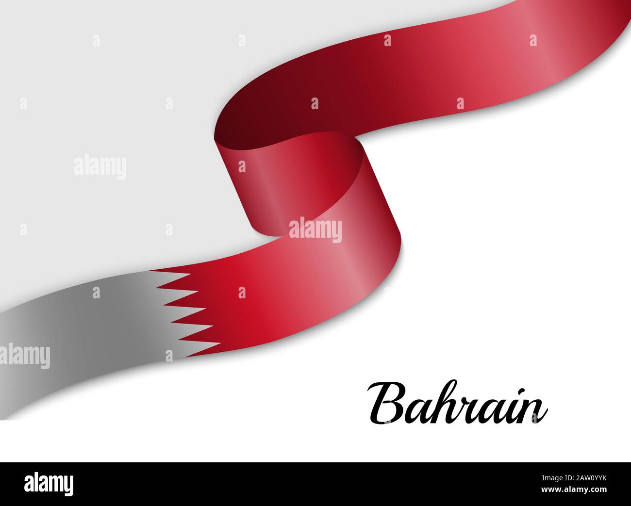 waving ribbon flag of Bahrain. Template for independence day banner ...