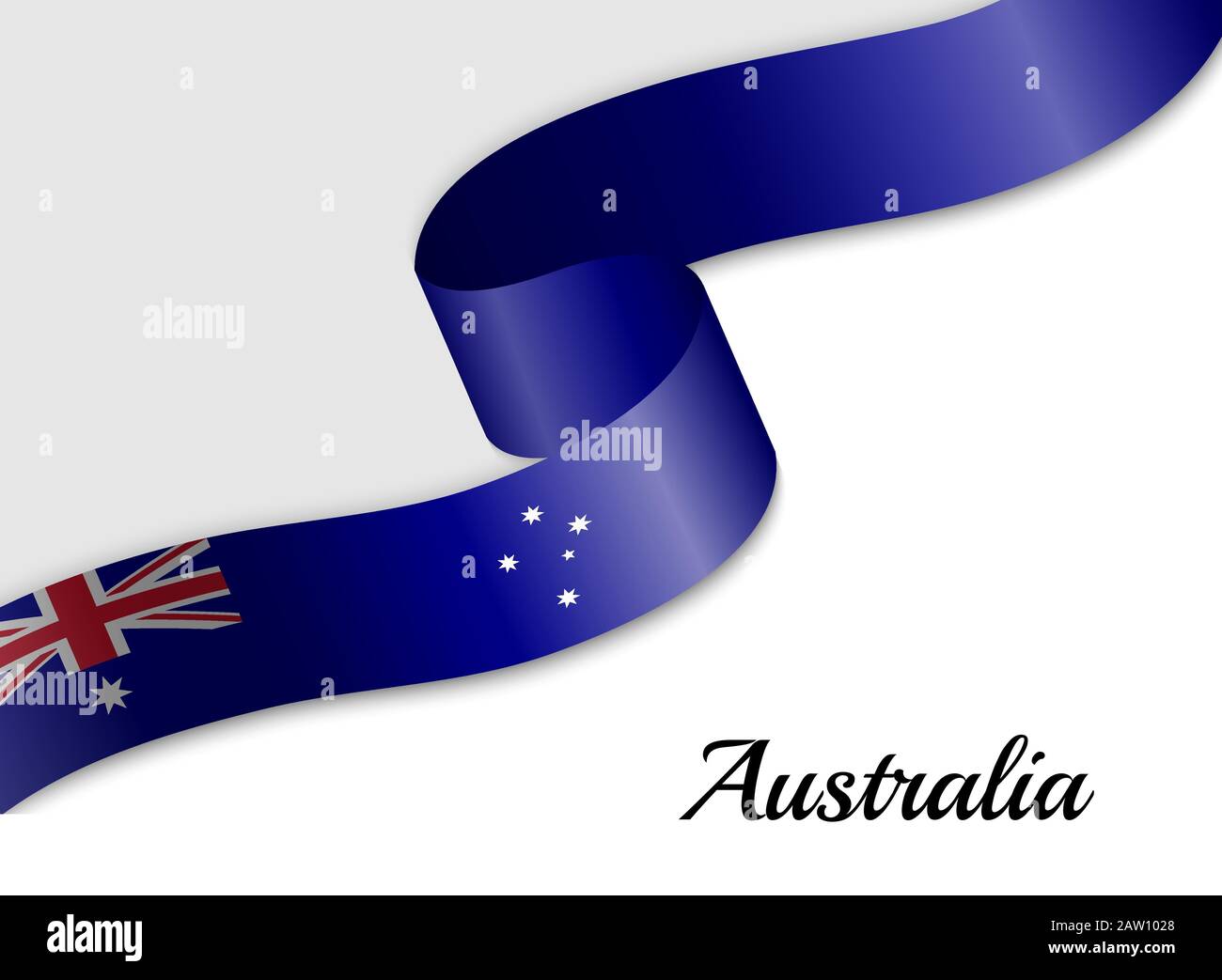 waving ribbon flag of Australia. Template for independence day banner ...
