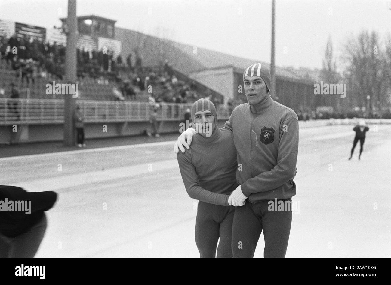 Winter Olympics in Grenoble. Kees Verkerk (left), winner of the gold ...