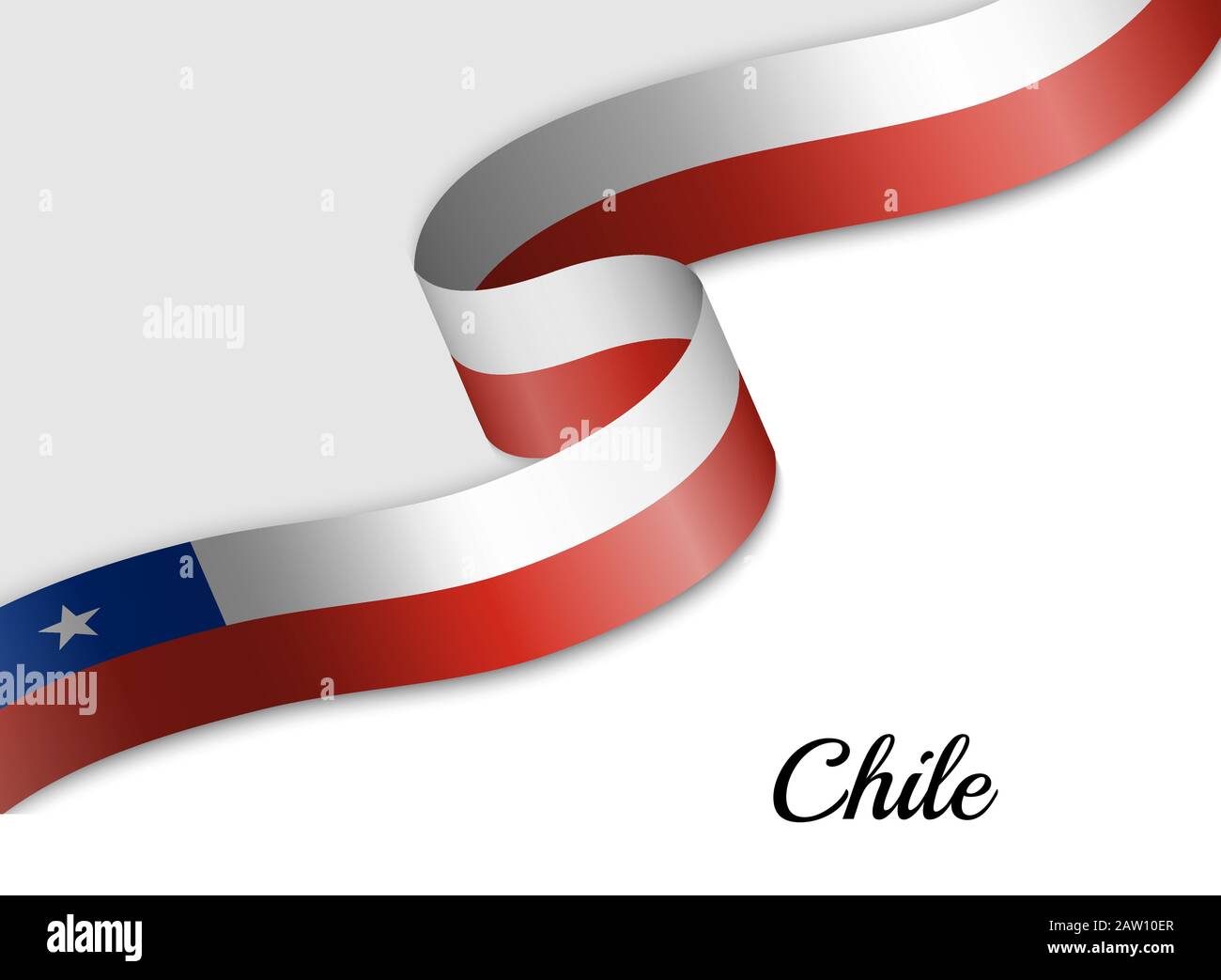 waving ribbon flag of Chile. Template for independence day banner Stock ...