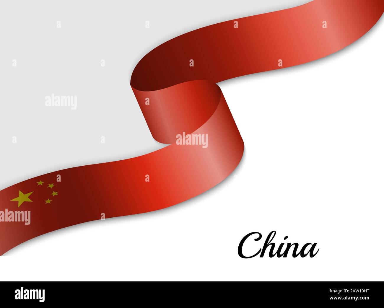waving ribbon flag of China. Template for independence day banner Stock ...