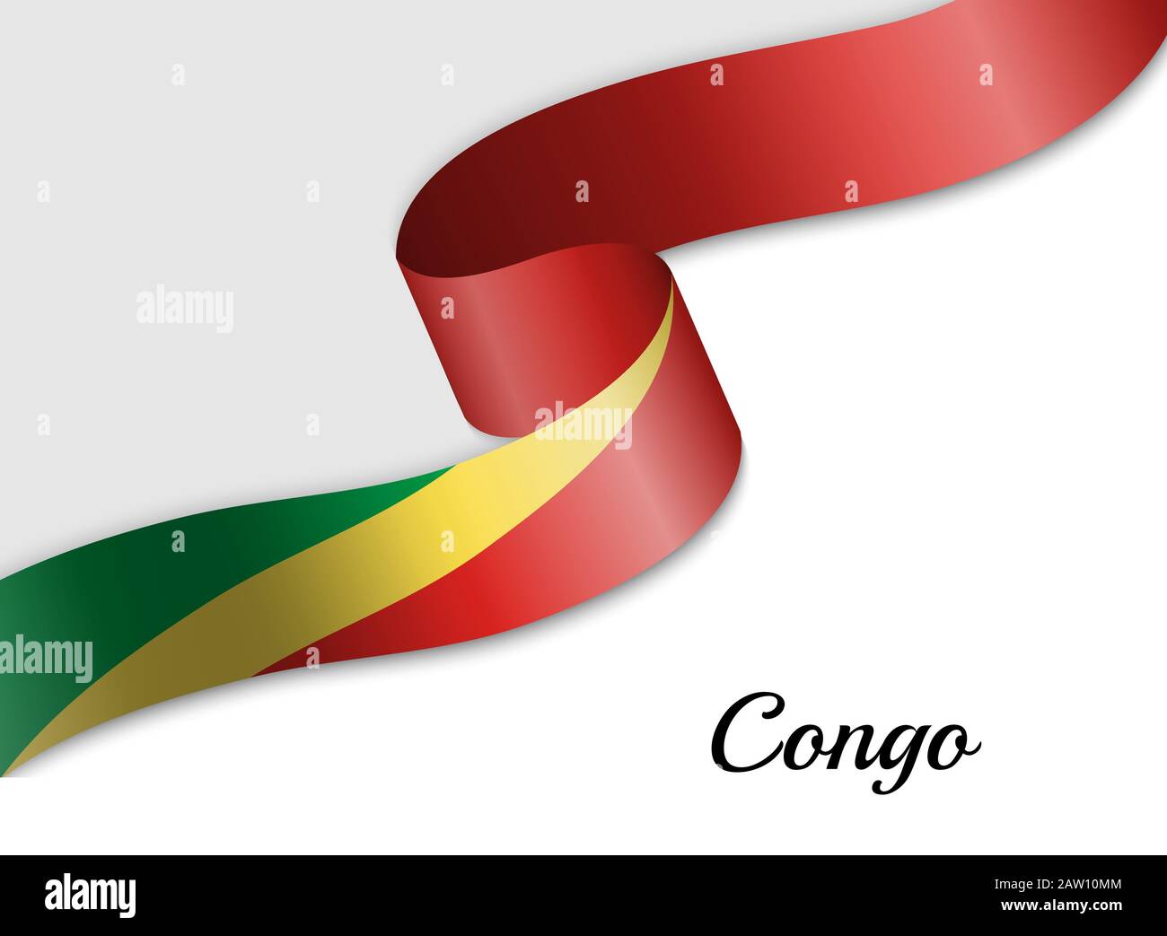 waving ribbon flag of Congo. Template for independence day banner Stock ...