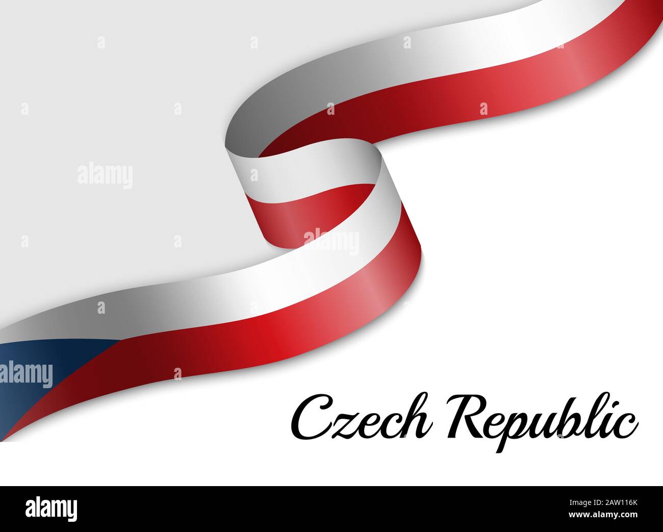 waving ribbon flag of Czech Republic. Template for independence day ...
