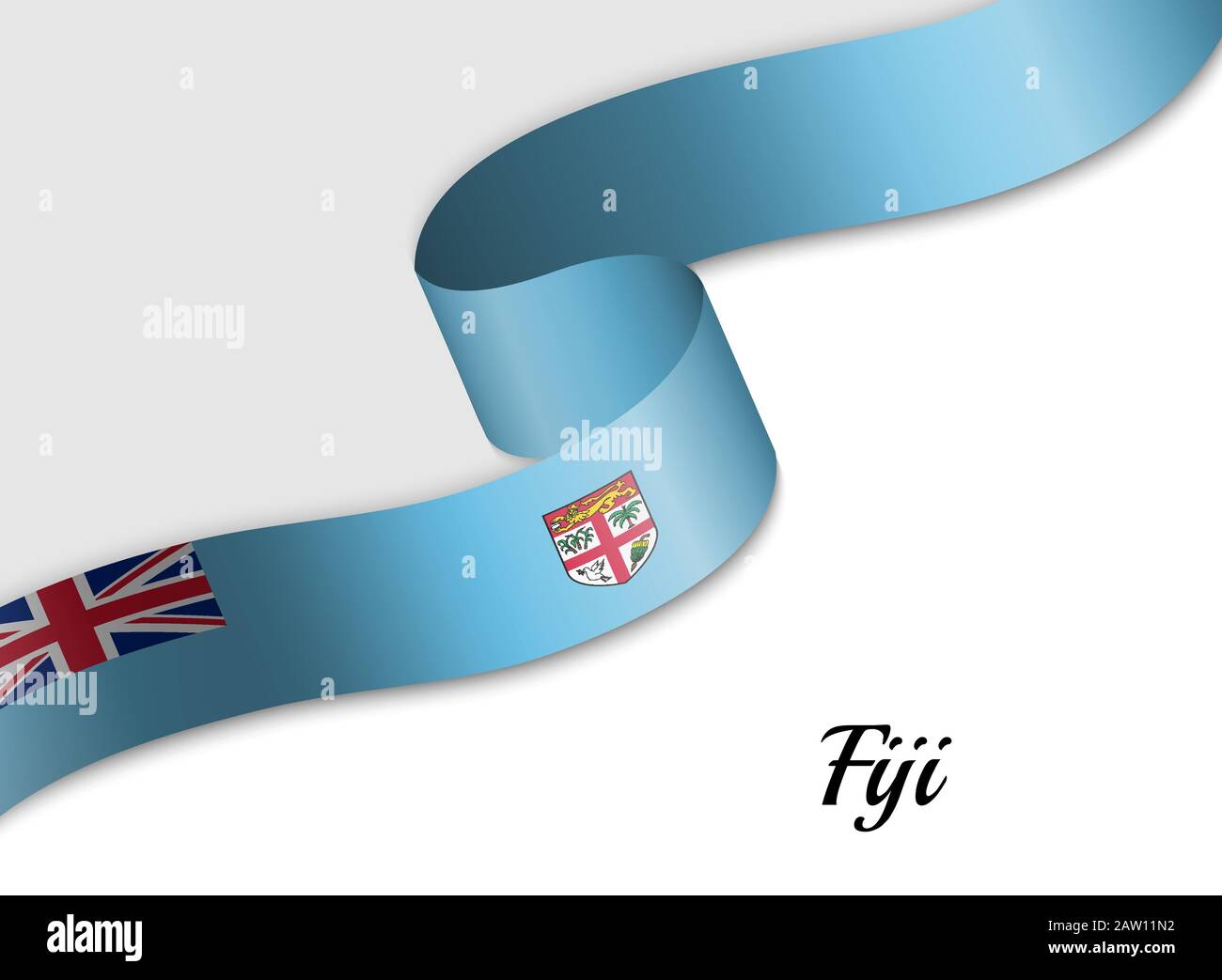 waving ribbon flag of Fiji. Template for independence day banner Stock Vector Image & Art - Alamy