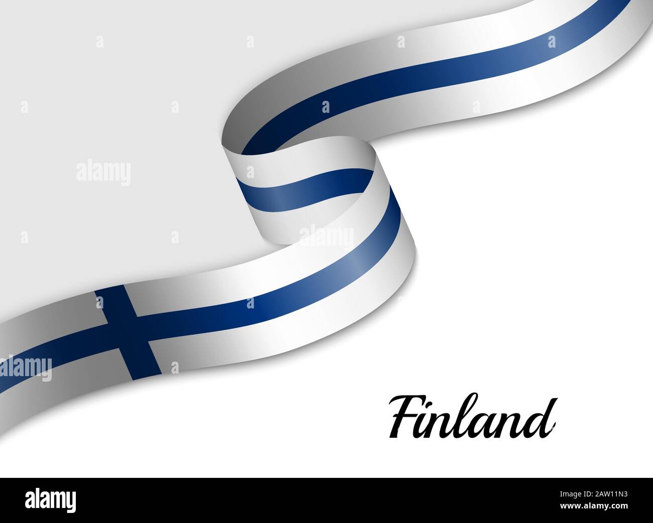 waving ribbon flag of Finland. Template for independence day banner Stock Vector Image & Art - Alamy
