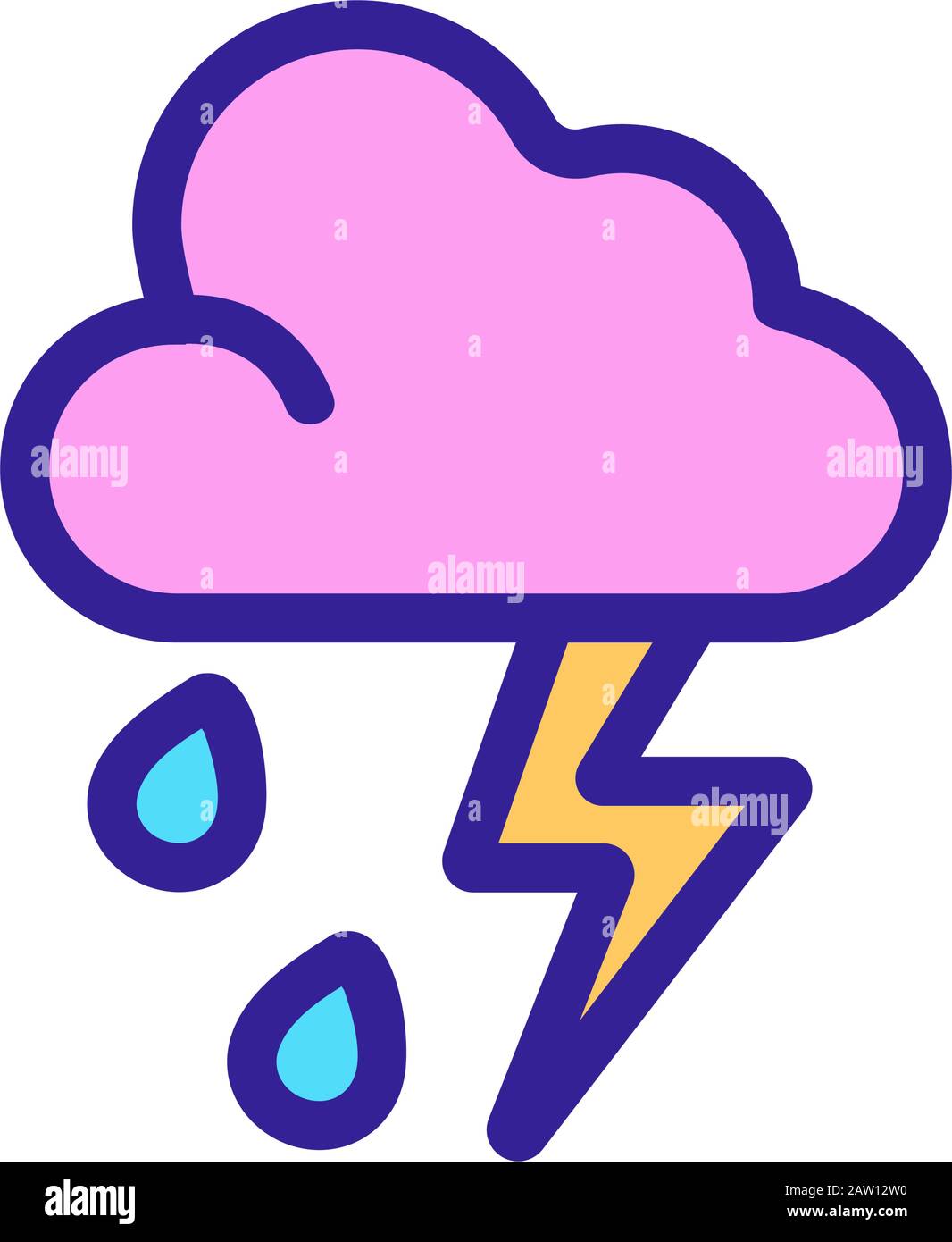 Lightning Storm Hurricane Icon Vector. Isolated contour symbol ...
